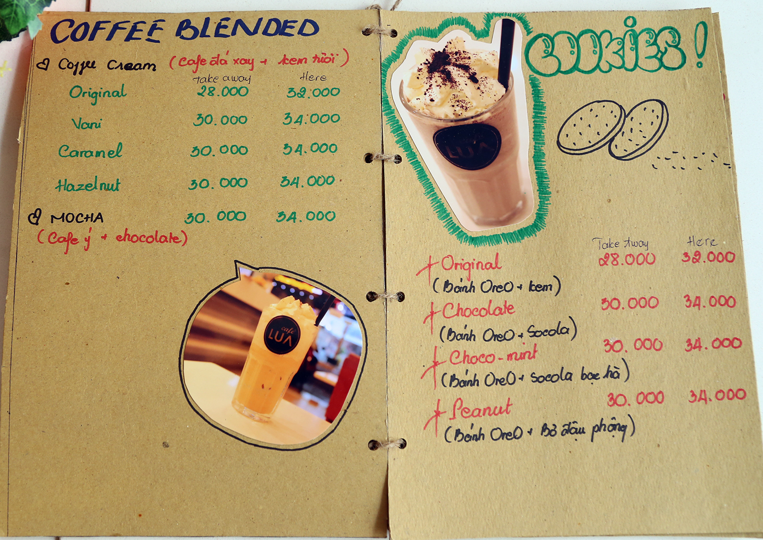 Toàn Menu Nước Uống Tại LUA Café