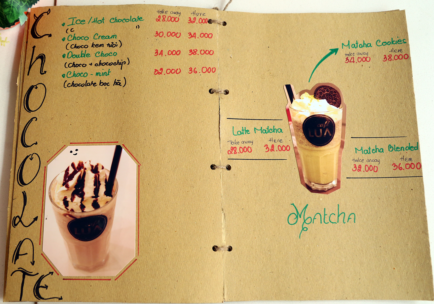 Toàn Menu Nước Uống Tại LUA Café